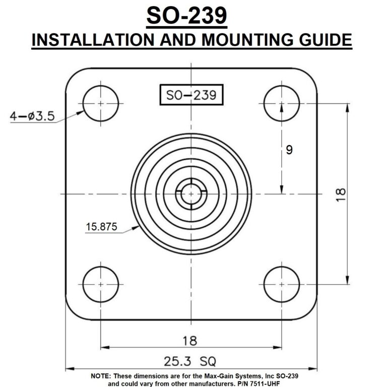 SO-239 female 4-Hole Panel Connector, Silver / Teflon