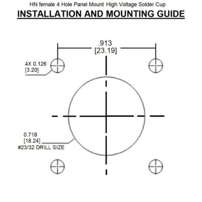 HN female 4-Hole Panel Mount Solder Connector