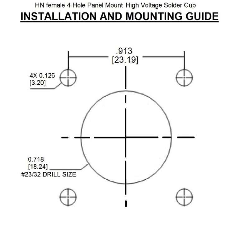 HN female 4-Hole Panel Mount Solder Connector